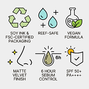 MAKEPREM No Sebum Sun Cream UV Defense SPF 50+ PA++++ Reef-safe, Ocean Friendly Sunscreen Sunblock - 1.7 Fl Oz, UV Protection Non-nano