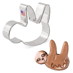 Sloth Cookie Cutter, 3.75" Made in USA by Ann Clark