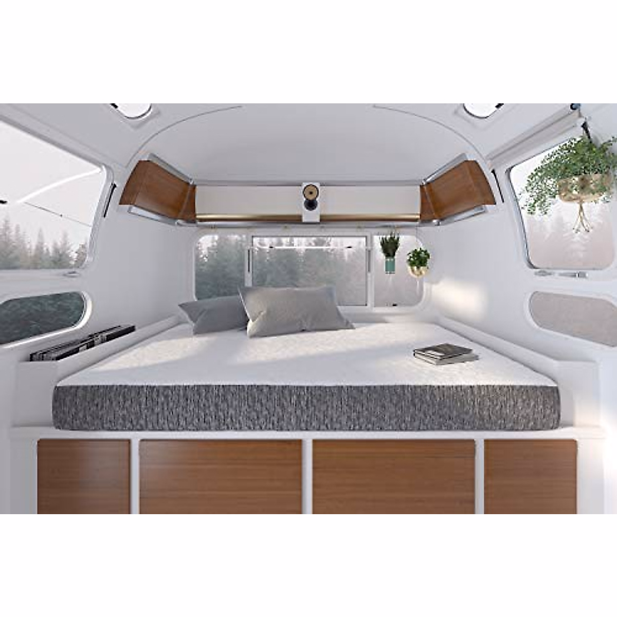 Travel Happy New Item 6 INCH (48x75) Graphite Gel Memory Foam Mattress for Medium Firm Comfort with A Premium 8-Way Stretch Cover for More Luxurious Comfort (Short Full)