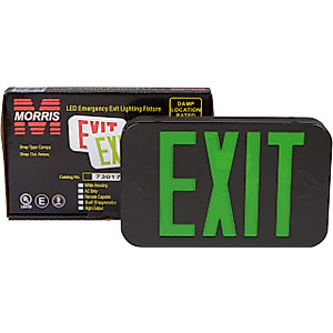 Morris Products 73017 LED Exit Sign, Green LED Color, Black Housing by Morris Products