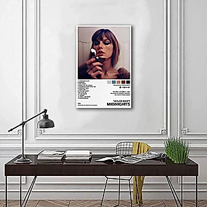 TETOYA Midnights Poster Home Decor Music Album Posters Pop Singer Canvas Wall Art Hanging Picture Print Bedroom Decorative Painting Fans Souvenir Collection Gift 12x18in Unframe