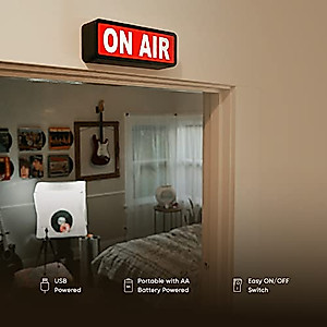 [Alfoto] ON AIR SIGN LED LIGHT/ #1 Item for (Youtube/Studio/Home Studio/Company/Desk or Wall Decor). Simple and easy ON/OFF Switch Button. Available for both USB Powered and AA Battery Powered.