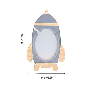 BuyWeek Piggy Bank, Wooden Spaceship Hollow Money Bank Educational Kids Saving Box for Kids Boys Girls Gift Gray