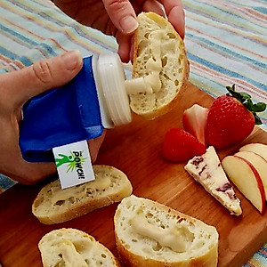 K.O. ECOLIFE THE POWCH! Reusable Food Liquid Pouch Container Bottle 12oz Collapsible Waterproof Kids Adults Pets Soft Fabric Food Container DW/FZR Safe Gives Back Woman-Owned MADE IN USA (Royal Blue)