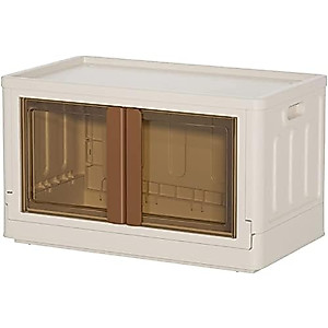 gerritfany Storage Bins with Lids - Plastic Storage Bins for Closet Organizers, Folding Storage Box, Stackable Storage Bins with Open Front Door, Storage Bins with wheels, Collapsible Storage Bins