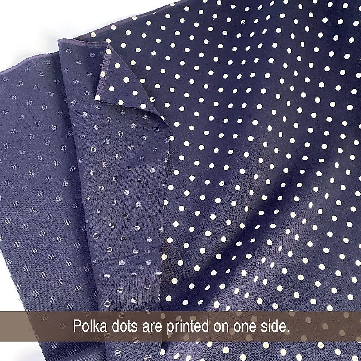 Americana Navy Blue Polka Dot Homespun Cotton Fabric by JCS - Sold by The Yard