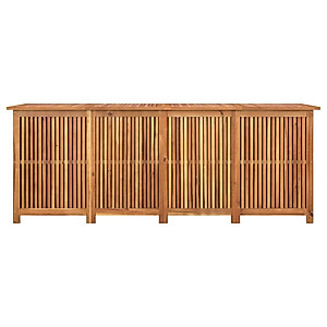 loibinfen Solid Wood Patio Storage Box, Solid Wood Deck Box, Garden Backyard Storage Box, Outdoor Storage Container, 78.7"x31.5"x29.5" Solid Wood Acacia