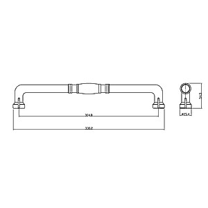 Richelieu Hardware BP82290BORB Pincourt Collection 12-inch (305 mm) Center-to-Center Brushed Oil-Rubbed Bronze Traditional Pull Handle for Kitchen Appliances, Cabinets, Drawers, and Furniture