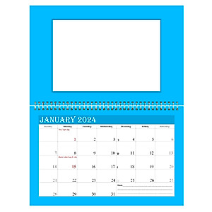 2024 Photo Frame Wall Spiral-bound Calendar (Add Your Own Photos) - 12 Months Desktop/Wall Calendar/Planner - (Geometrics Edition #005)
