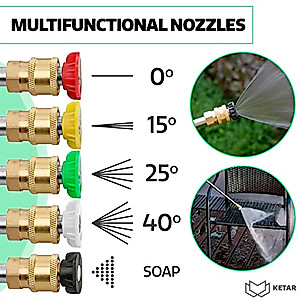 5Pcs Pressure Washer Nozzle Tips - Replacement Pressure Washer Tips 2700 PSI Car Wash Pressure Washer Accessories 2.3 GPM, Model # 6022, 6023, Size 3.0 Or 030 - High Pressure Hose Nozzle Spray Nozzle