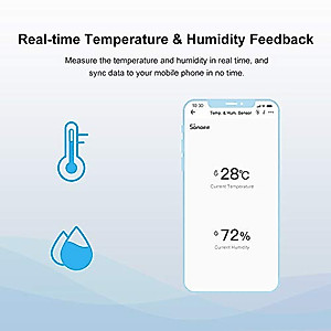 SONOFF SNZB-02 ZigBee Mini Indoor Temperature and Humidity Sensor for Checking the Room Climate, SONOFF ZigBee Bridge Required, Indoor Thermometer Hygrometer with Alert, Works with Alexa, Google Home