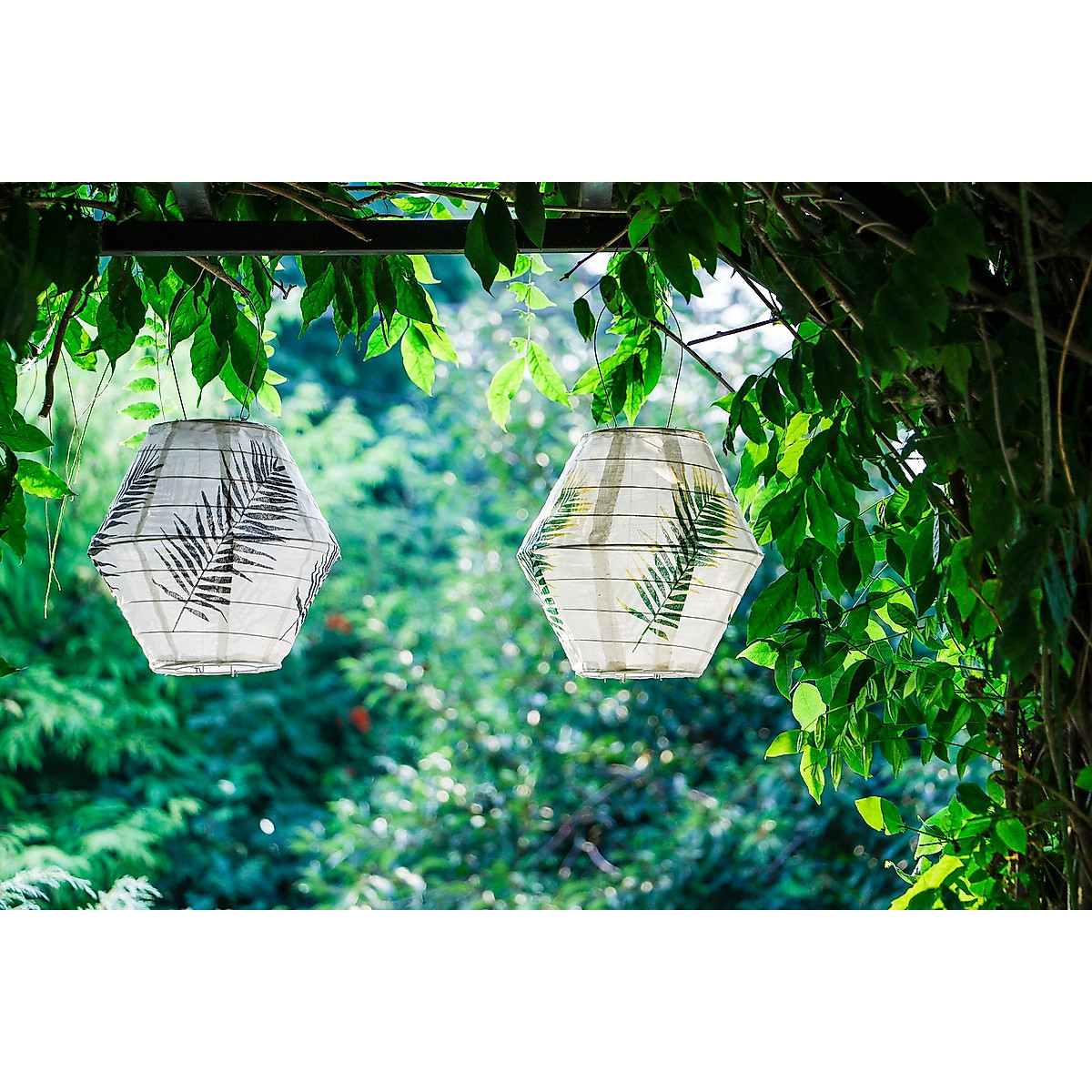 Allsop 31860 Soji Canvas Black Palm Solar Lantern