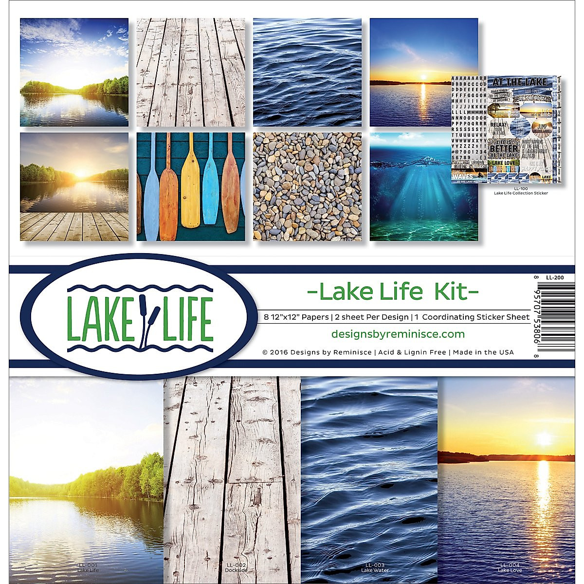 Reminisce LL-200 Lake Life Scrapbook Collection Kit 12x12 inches