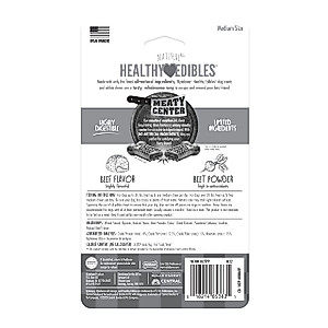 Nylabone Healthy Edibles Natural Dog Chews Long Lasting Meaty Center Beef Flavor Treats for Dogs, Medium (2 Count)