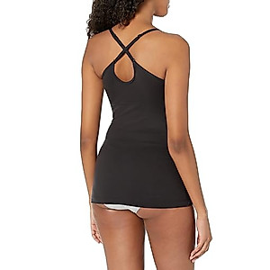 Maidenform Womens Long Length Cami, Firm Control Microfiber Smoothing Tank Shapewear-tops, Black, Large US