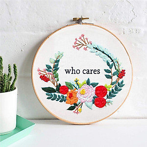 Artilife Embroidery Kit for Beginner Cross Stitch Kit for Adults, Printed Embroidery Starter Kit Crafts with Stamped Pattern Embroidery Hoops Floss Thread Needles