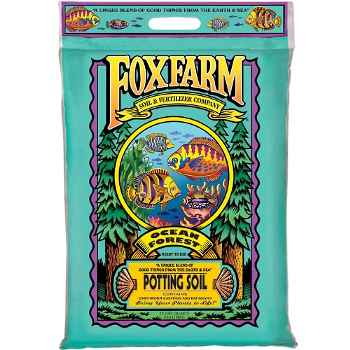 Fox Farm Starter Bundle | Big Bloom, Grow Big, Tiger Bloom (Pack of 3-16 oz. Bottles) | 12 Quart Ocean Forest Garden Potting Soil Bag | The Hydroponic City Stakes