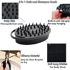 Higoney 2Pack Silicone Body Scrubber, Dual Sided Bath&Shampoo Brush, Silicone Bath Scrubber, Scalp Massager, Silicone Loofah, Exfoliator Bath Sponge Shower Loofah Scrubber Brush for All Kinds of Skin