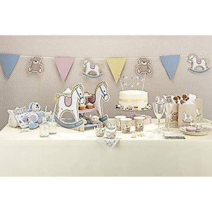 Ginger Ray 1st Party Paper Napkins Rock a Bye Baby First Birthday, 16 Pack