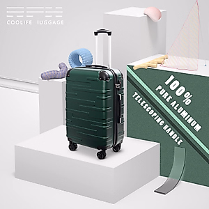 Coolife Luggage Suitcase Carry-on Hardside Travel Luggage TSA Lock Spinner Telescopic Handle