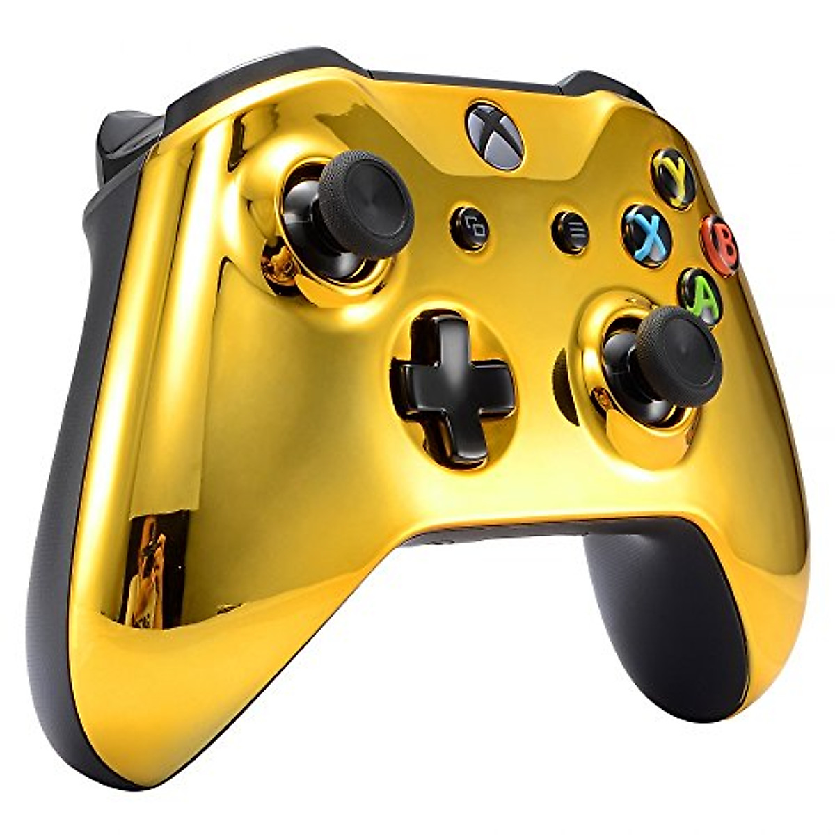 eXtremeRate Chrome Gold Front Housing Shell Faceplate for Xbox One S & Xbox One X Controller - Controller NOT Included