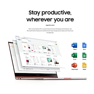 Samsung Galaxy Chromebook Tablet Touchscreen with Pen| 13.3 4K AMOLED Display| Intel i5-10210U| USB Type-C| Backlit Keyboard| Wi-Fi6| Chrome OS| Fingerprint (8GB RAM| 256GB SSD+128G SD Card) (Red)