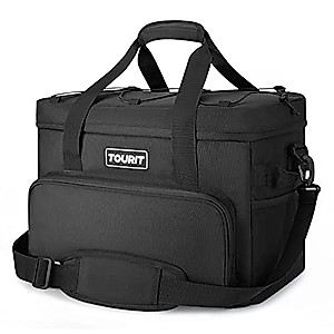 TOURIT Cooler Bag 46-Can Insulated Soft Cooler Portable Cooler Bag 32L Lunch Coolers for Picnic, Beach, Work, Trip, Black