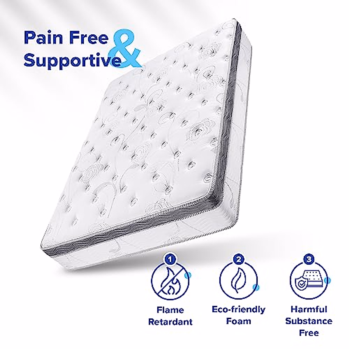 Olee Sleep 13 inch Galaxy Hybrid Gel Infused Memory Foam and Pocket Spring Mattress (Full), White