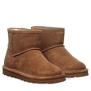 BEARPAW Alyssa Youth Hickory Size 3 | Youth 's Ankle Boot | Youth 's Slip On Boot | Comfortable Winter Boot