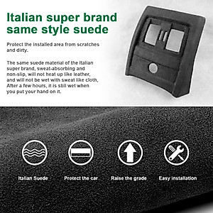 FDAIUN Ac Vent Center Console Rear Outlet Cover with Smoke Lighter Vent Frame,Alcantara Style Interior Accessories for BMW F30 2013 2014 2015 2016 2017 2018 2019 Black