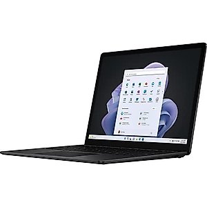 Microsoft Surface Laptop 5 13.5" Touchscreen Notebook - 2256 x 1504 - Intel Core i5 12th Gen i5-1245U - Intel Evo Platform - 8 GB Total RAM - 256 GB SSD - Matte Black - Intel Chip - Windows 11 Pr