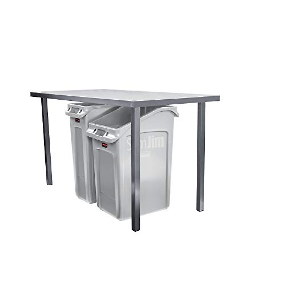 Rubbermaid Commercial Products 2026721 Slim Jim Under-Counter Trash Can with Venting Channels, 23 Gallon, Gray