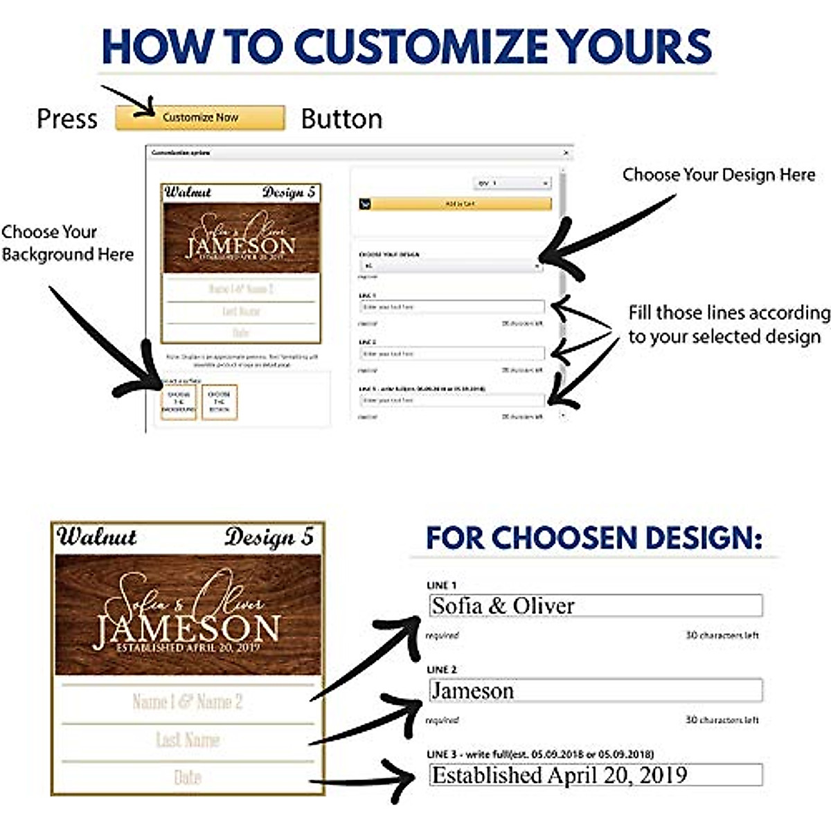 Key Hangers for Wall, Personalized Text Option w/Elegant 12 Design, 3 Wood Options, House Warming Present for New Home, Mr Mrs Wedding Gift for Couple, Custom Key Ring Holder for Wall - Key Rack