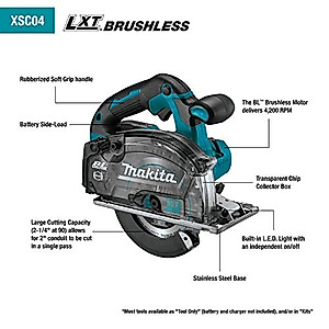 Makita XSC04Z 18V LXT Lithium-Ion Brushless Cordless 5-7/8" Metal Cutting Saw, Bare Tool, no battery
