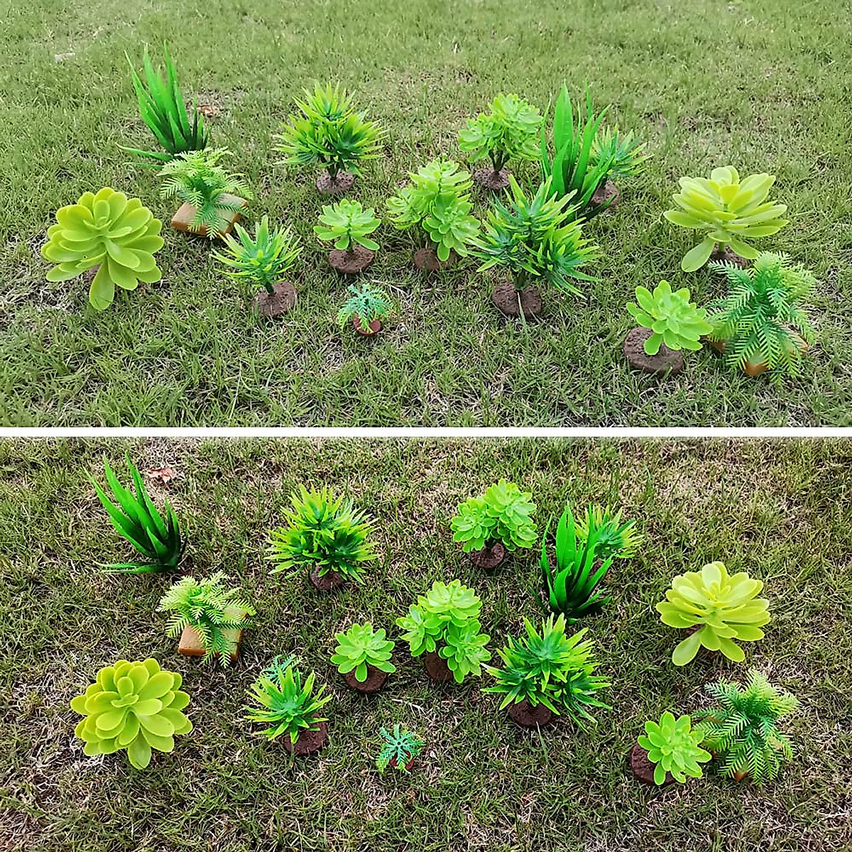 Saktopdeco 16 PCS Miniature Trees Plastic Diorama Trees Model Scenery Tree Cake Topper for Crafts DIY Landscape Dollhouse Train Scenery