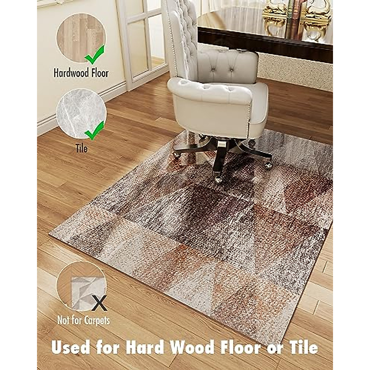 Premium Chair Mat for Hardwood Floors - Floor Protector for Rolling Chairs, Office Desk Rug for Gaming & Computer Chair - Protective and Durable