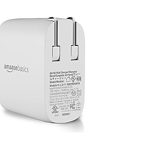 Amazon Basics 65W One-Port GaN USB-C Wall Charger with Power Delivery PD for Laptops,Tablets & Phones (iPhone 15/14/13/12/11/X, iPad, MacPro, Samsung, and more), non-PPS, White