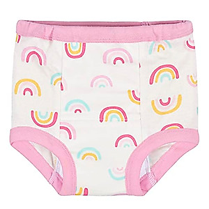 Gerber Baby Girls Infant Toddler 4 Pack Potty Training Pants Underwear Rainbow Turquoise and Pink 2T