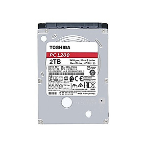 Toshiba HDWL120XZSTA L200 2TB Laptop PC Internal Hard Drive 5400 RPM SATA 6Gb/s 128 MB Cache 2.5" 9.5mm Height - 2000 Internal Bare/OEM Drive