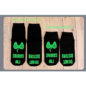 Wrahonbi Gaming Sock, Do Not Disturb I'm Gaming,Gaming Socks for Teen Boys Gamer with Glowing, Novelty Socks for Men Dad Father Women Long