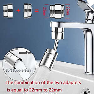 XUERZAT 720 Degree SwivelKitchen Faucet Aerator ，Universal Anti - Splash Sink Attachment 2 Modes faucet extender,for athroom Face Washing, Gargle & Eye Flush adapter