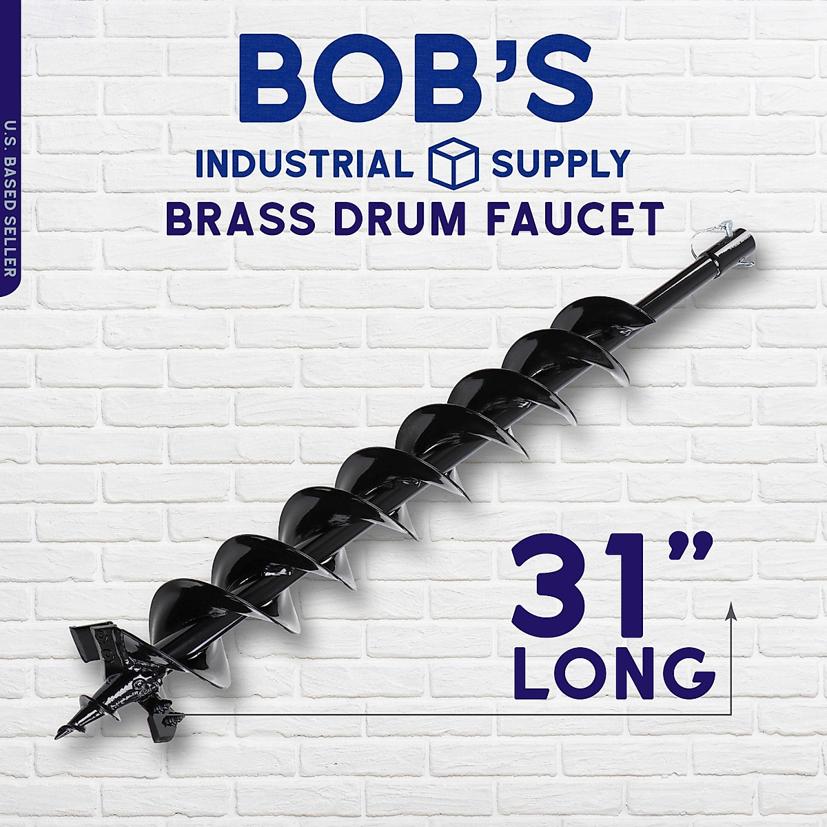 BISupply Auger Drill Bit - 4 x 30 Inch Garden Auger Spiral Drill Bit Black Steel Garden Auger Spiral Drill Bit Tool