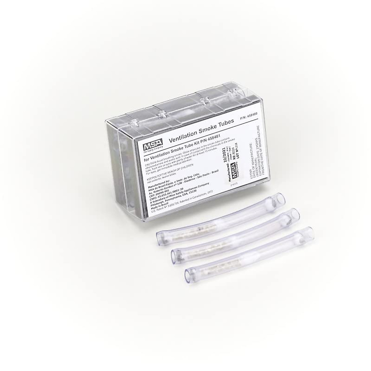 MSA 458480 Ventilation Smoke Tubes, Quantity: 12 Plastic Smoke-Producing Tubes with Break-Off Tips, Determine Air Flow Patterns and Velocities with Controlled Visible Smoke