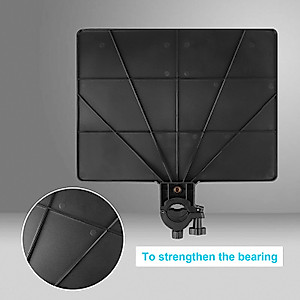 Mr.Power Microphone Stand Plastic Tray with Phone Holder, Mic Stand Clamp-On Rack Tray Holder for Most Mic Stands, for Stage, Live Streaming, Concert Performance, Karaoke (10.6" x 8") (Large)