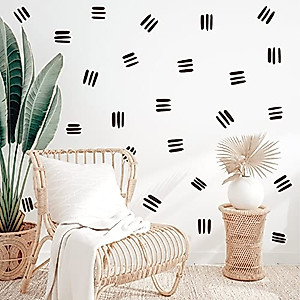 Line Wall Decals Modern Wall Stickers Black Vinyl Stickers for Wall Removable Peel and Stick Wall Decals Irregular Stripe Wall Sticker for Nursery Kids Room Living Room Bedroom Office Terracotta Decor