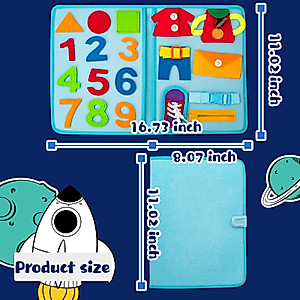 COVTOY Busy Board Montessori for 1-2 Year Old, Developing Fine Motor Skills and Basic Skills, 19-in-1 Educational Sensory Board for Toddler Toys Age 1-2, Birthday Gifts for Kids