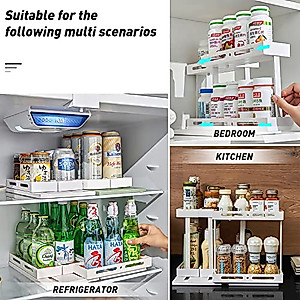 MDHAND Rotating Spice Rack Organizer, Multi-function Spice Rack Organizer For Cabinet, Kitchen Double Layer Rotating Spice Rack Organizer Cabinet/Pantry Wall/Countertop