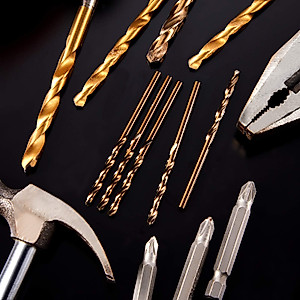 15 Pieces Cobalt Drill Bit Set M35 High Speed Steel Twist Drill Bit Set for Hardened Metal Stainless Steel Cast Iron Woodwork Plastic (1/8 Inch)