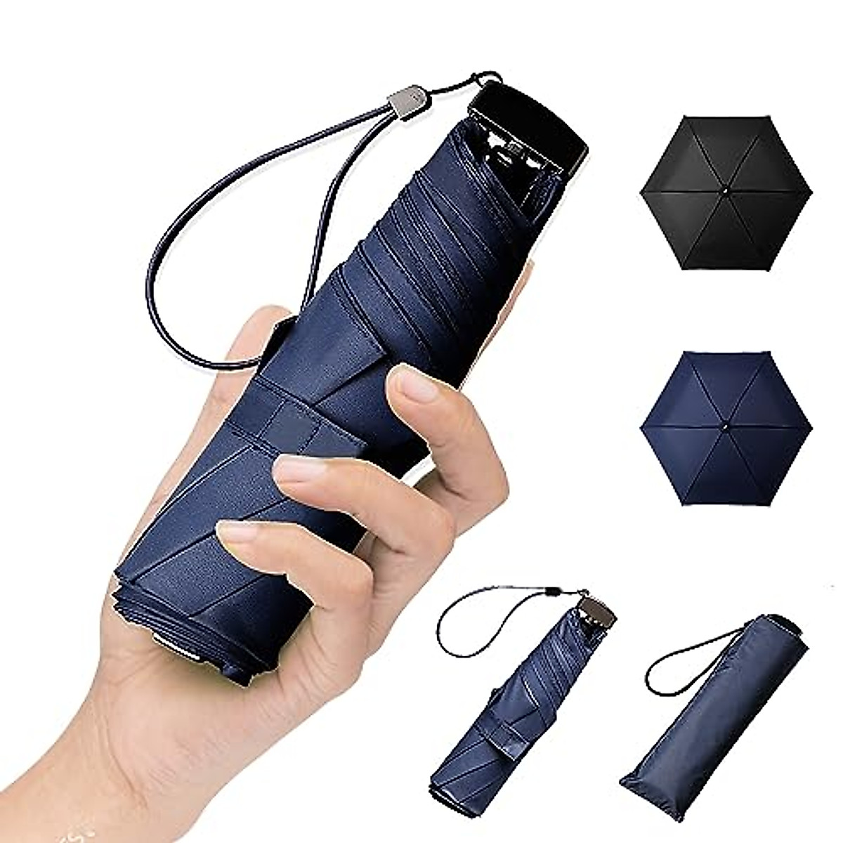 NINJAFOX Travel Umbrella Mini Umbrellas stainless steel frame rust proof,Small,Lightweight,Compact but Strong for Sun&Rain for Woman, Kids,Men Suit for Pocket (Non-Automatic)