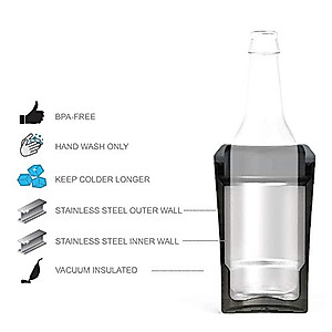 Zak Designs Durable 18/8 Stainless Steel with Vacuum Insulated Can and Bottle Cooler, Great for Cold Drinks Stay Cold in Pool and Party (12oz, Raspberry, BPA Free)